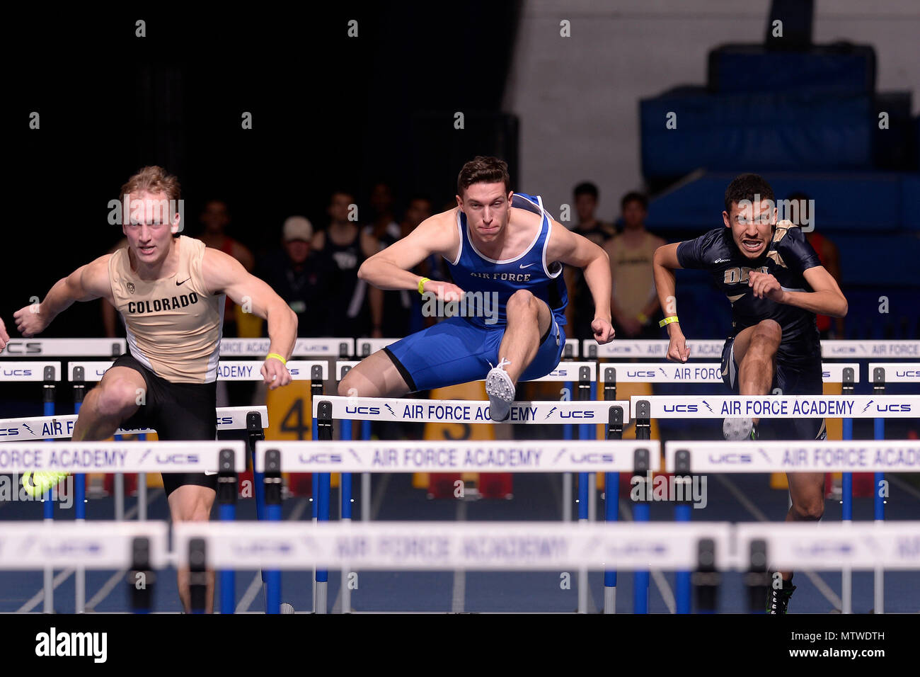 Cole Tippit, a freshman, competes in the 60-meter hurdles at the 27th ...