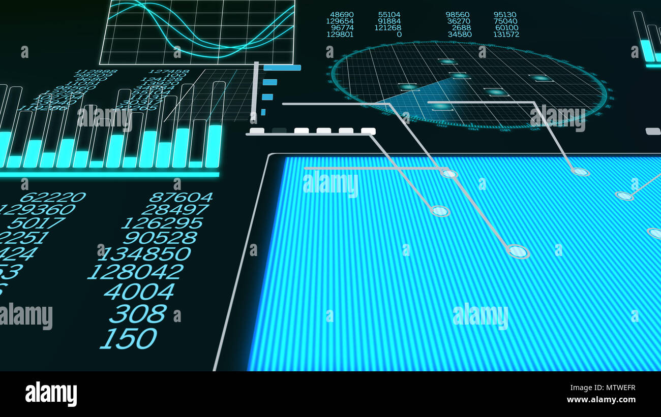 A modern 3d illustration of a plane scanner with a blue square, columns ...