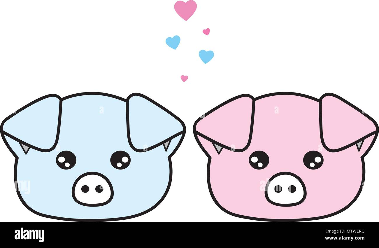 Two cute pigs in love Stock Vector Image & Art - Alamy