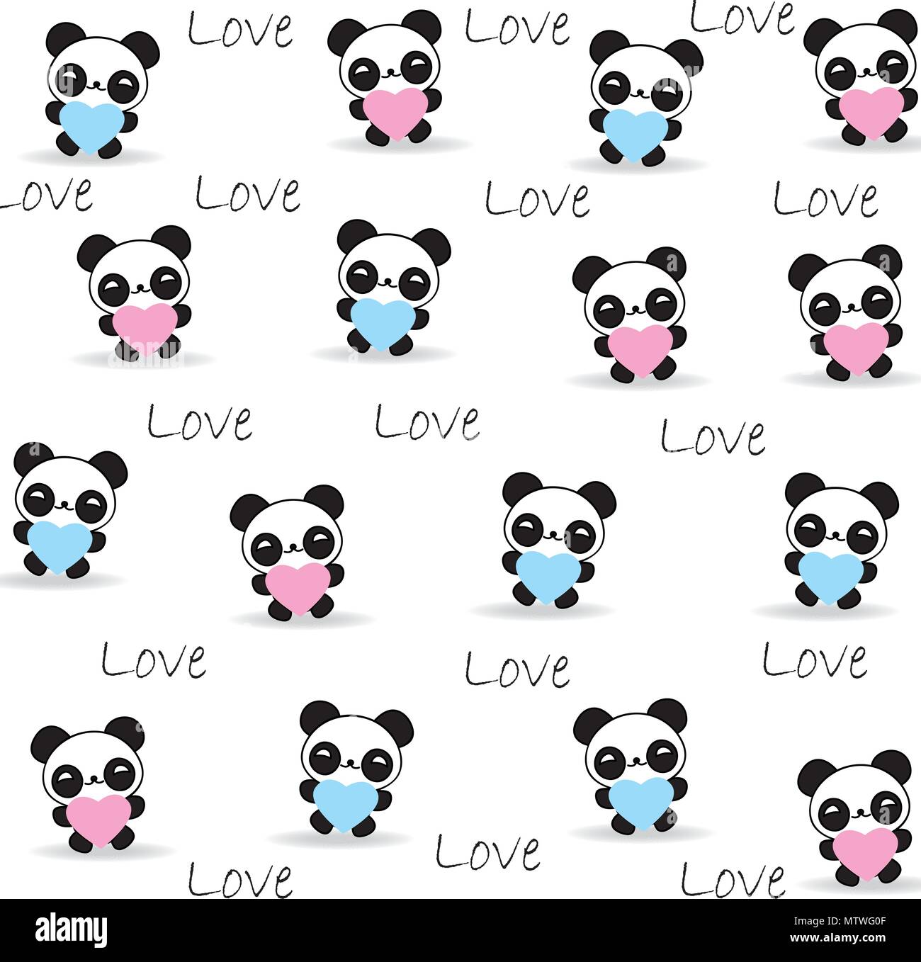 valentine panda with love Stock Vector Image & Art - Alamy