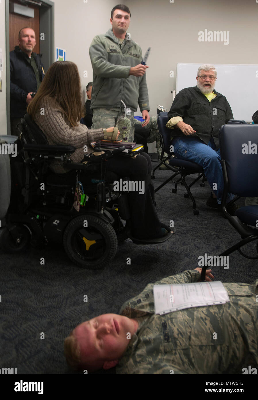 Staff Sgt. Zachary Herick, 88th Air Base Wing Safety office, brandishes ...