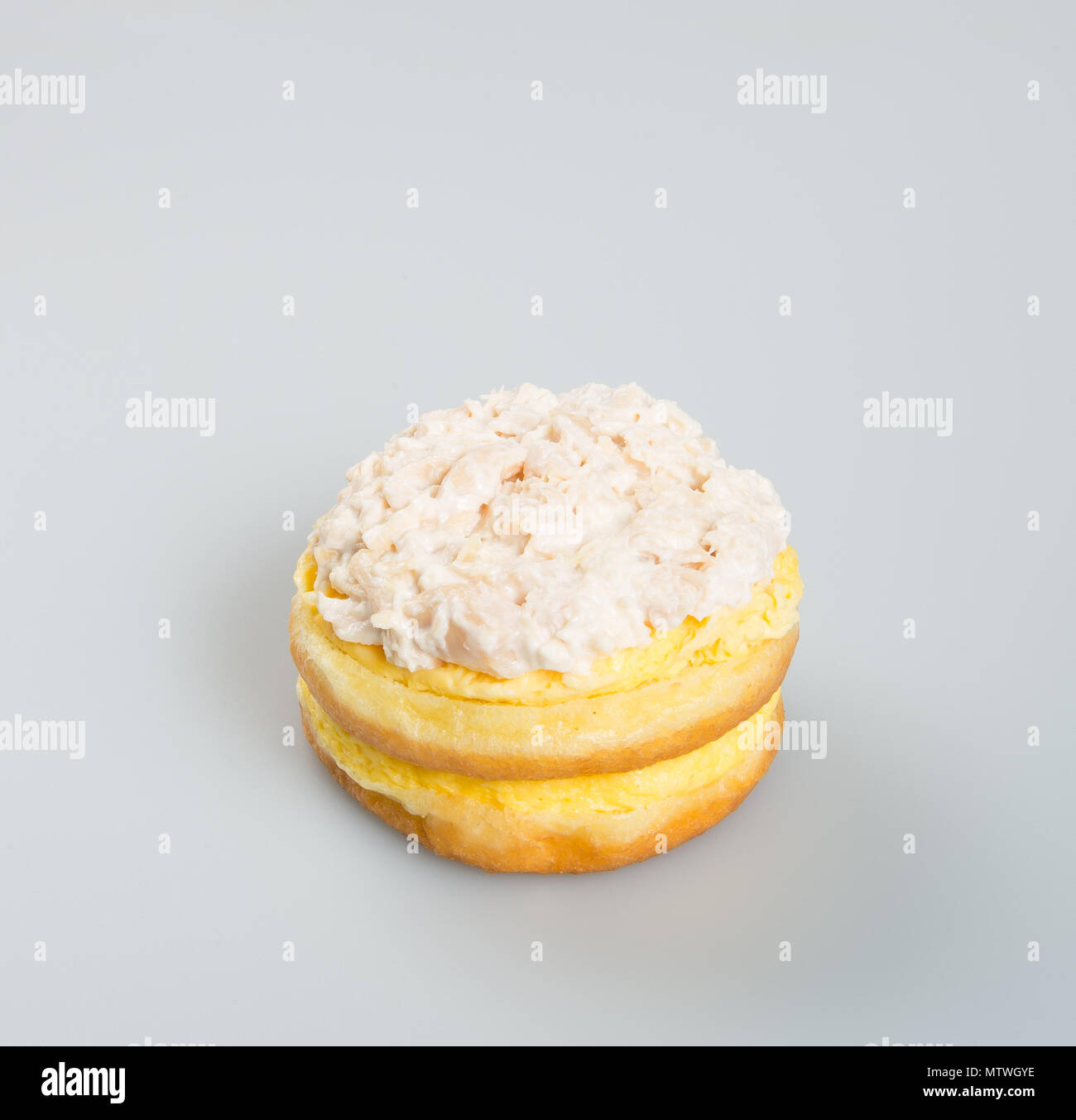 burger or donut tuna burger on a background Stock Photo - Alamy