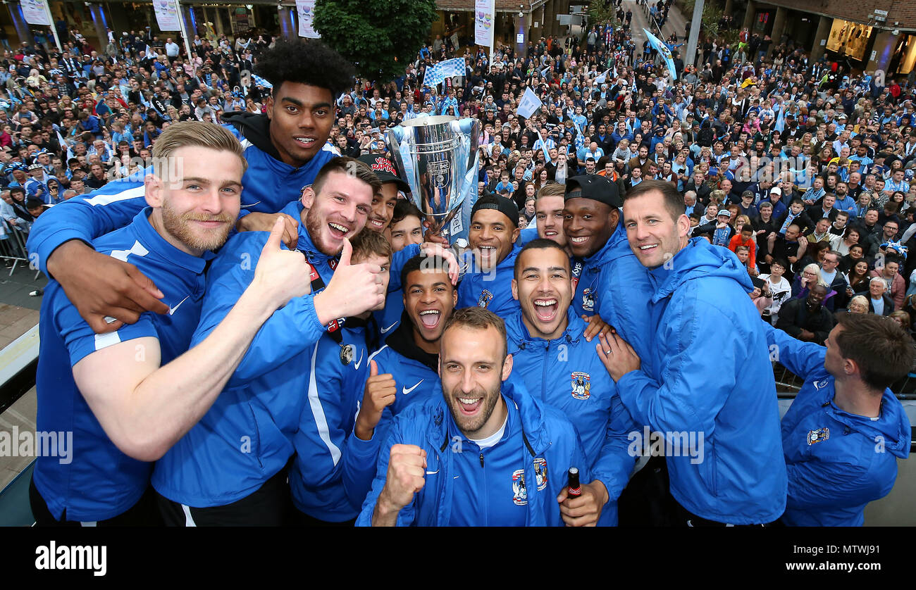 Coventry City goalkeeper Lee Burge (left), Corey Addai (second left ...