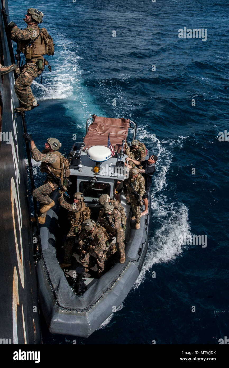 Marines with the Maritime Raid Force, 31st Marine Expeditionary Unit ...