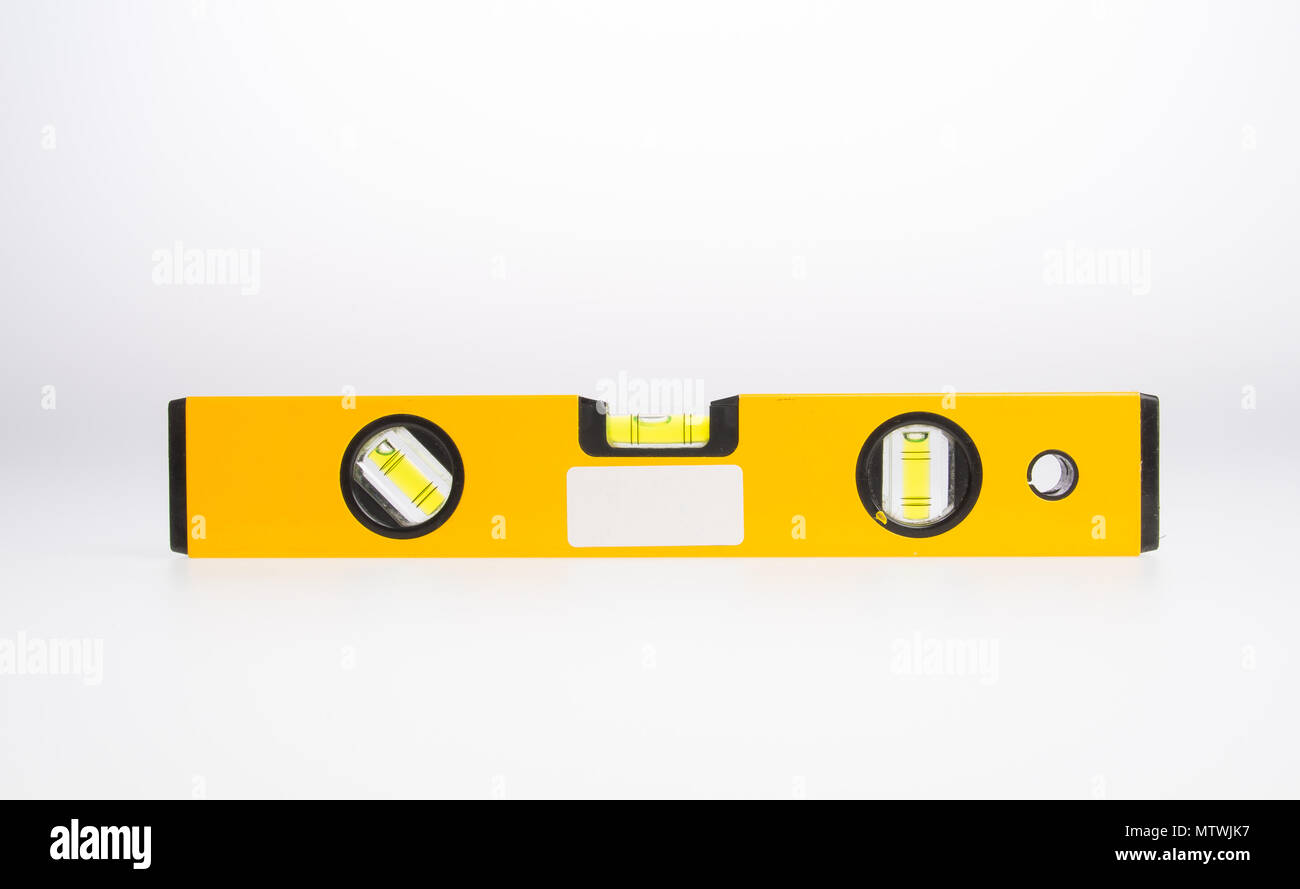 spirit level or level on a background Stock Photo - Alamy