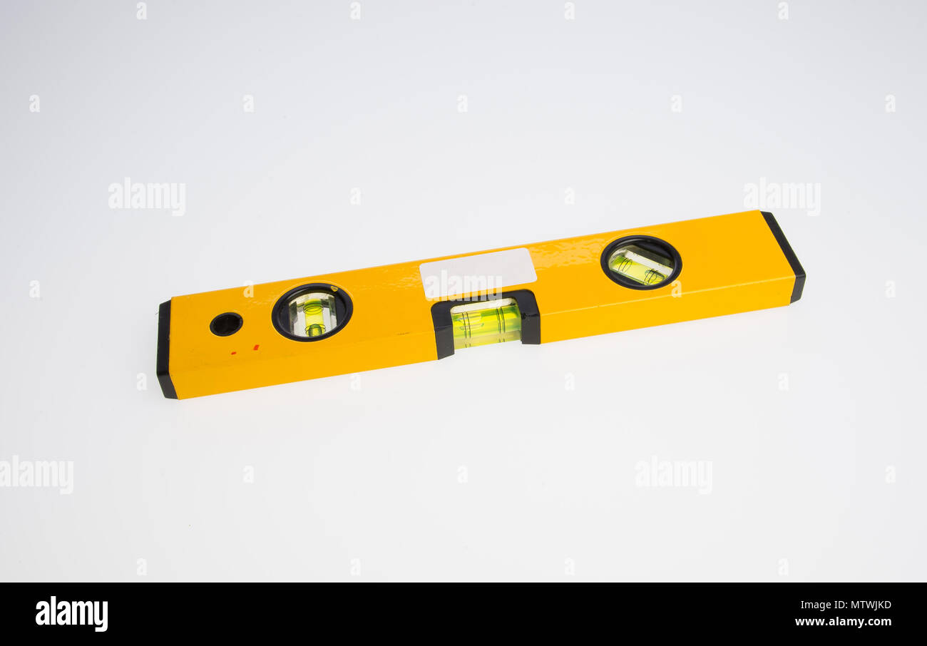 spirit level or level on a background Stock Photo - Alamy