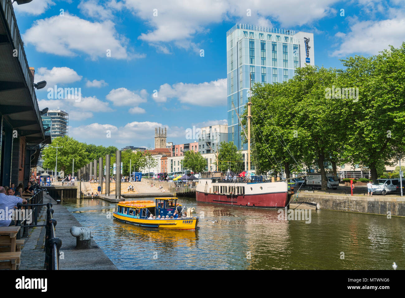 Bristol Harbourside, Waterfront area, Ferry, England, UK Stock Photo ...