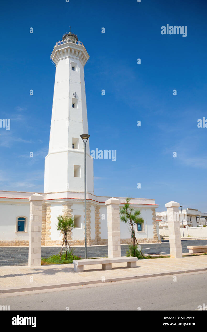 White Lighthouse of Torre Canne, Fasano in south of Italy Stock Photo ...