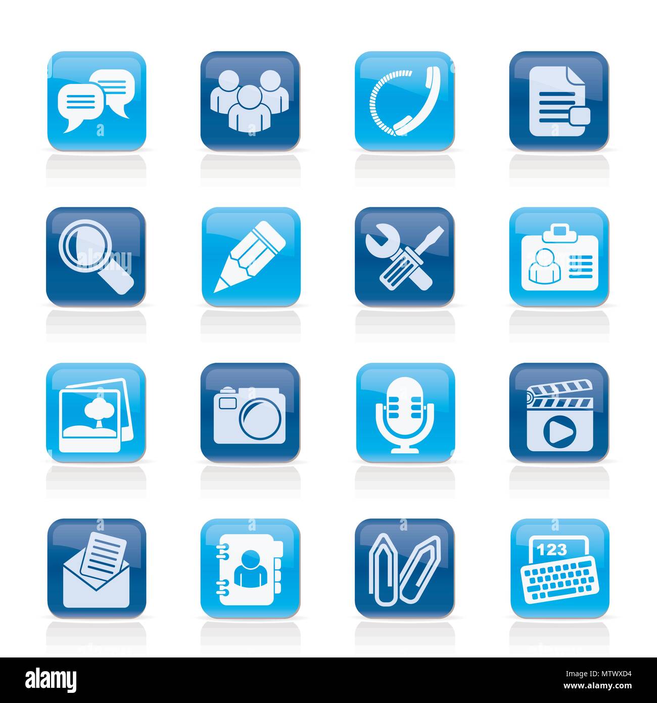 Chat Application and communication Icons - vector icon set Stock Vector ...