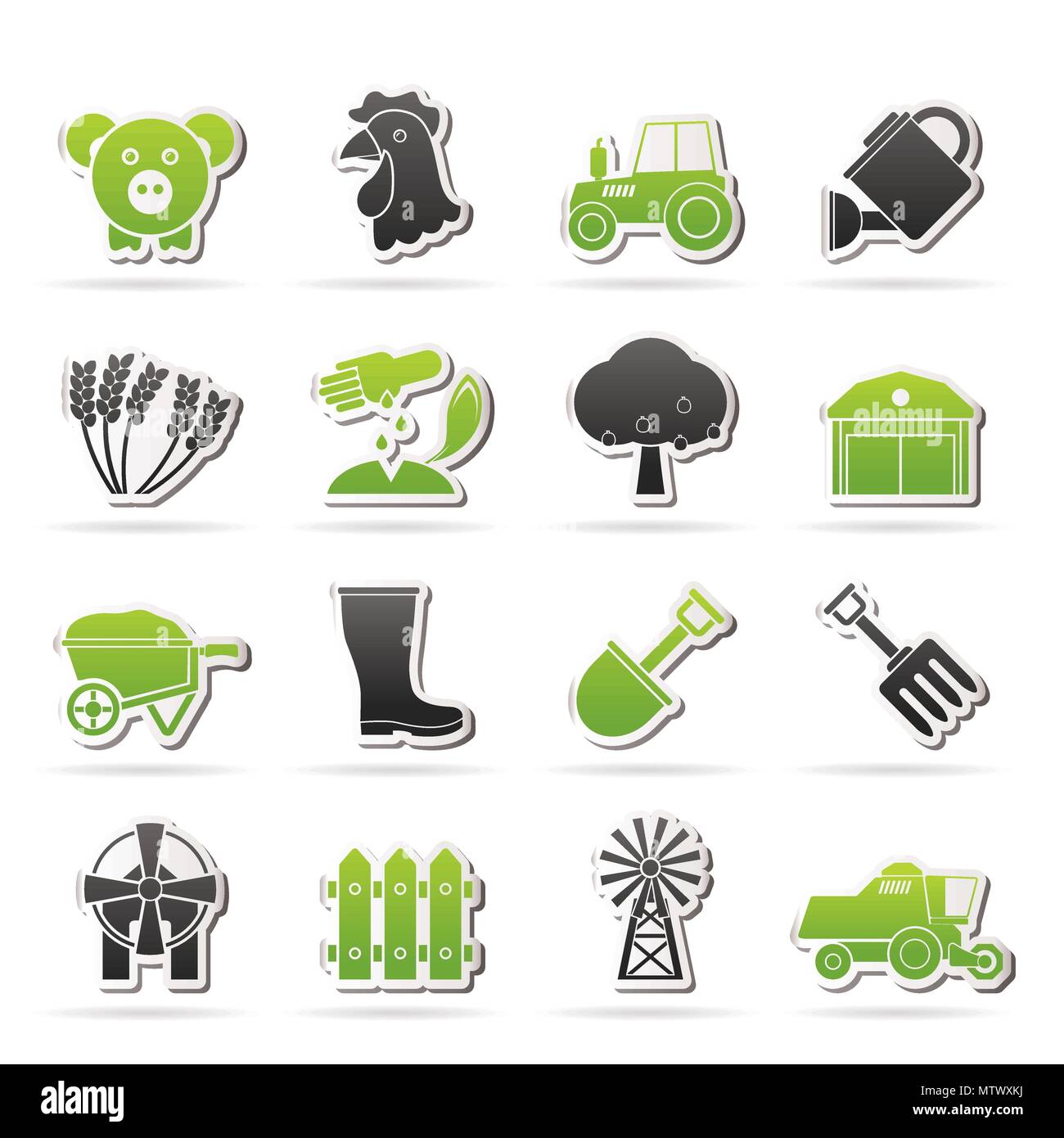 Agriculture and farming icons - vector icon set Stock Vector Image ...
