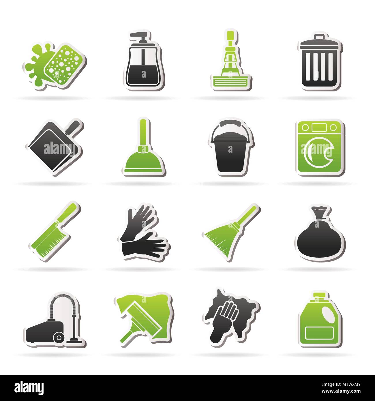 Cleaning and hygiene icons - vector icon set Stock Vector Image & Art ...