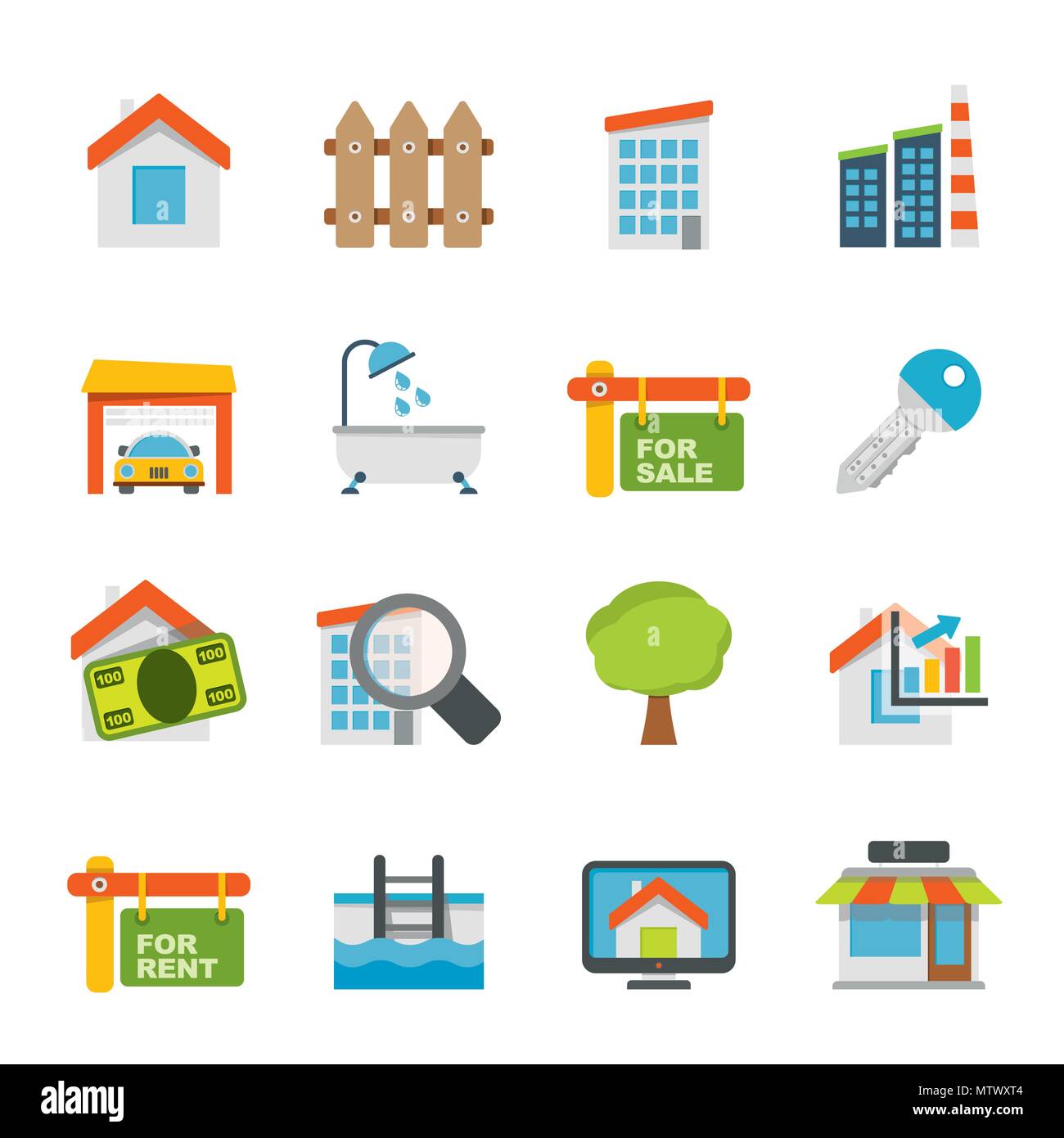 Real Estate Icons - Vector Icon Set Stock Vector Image & Art - Alamy