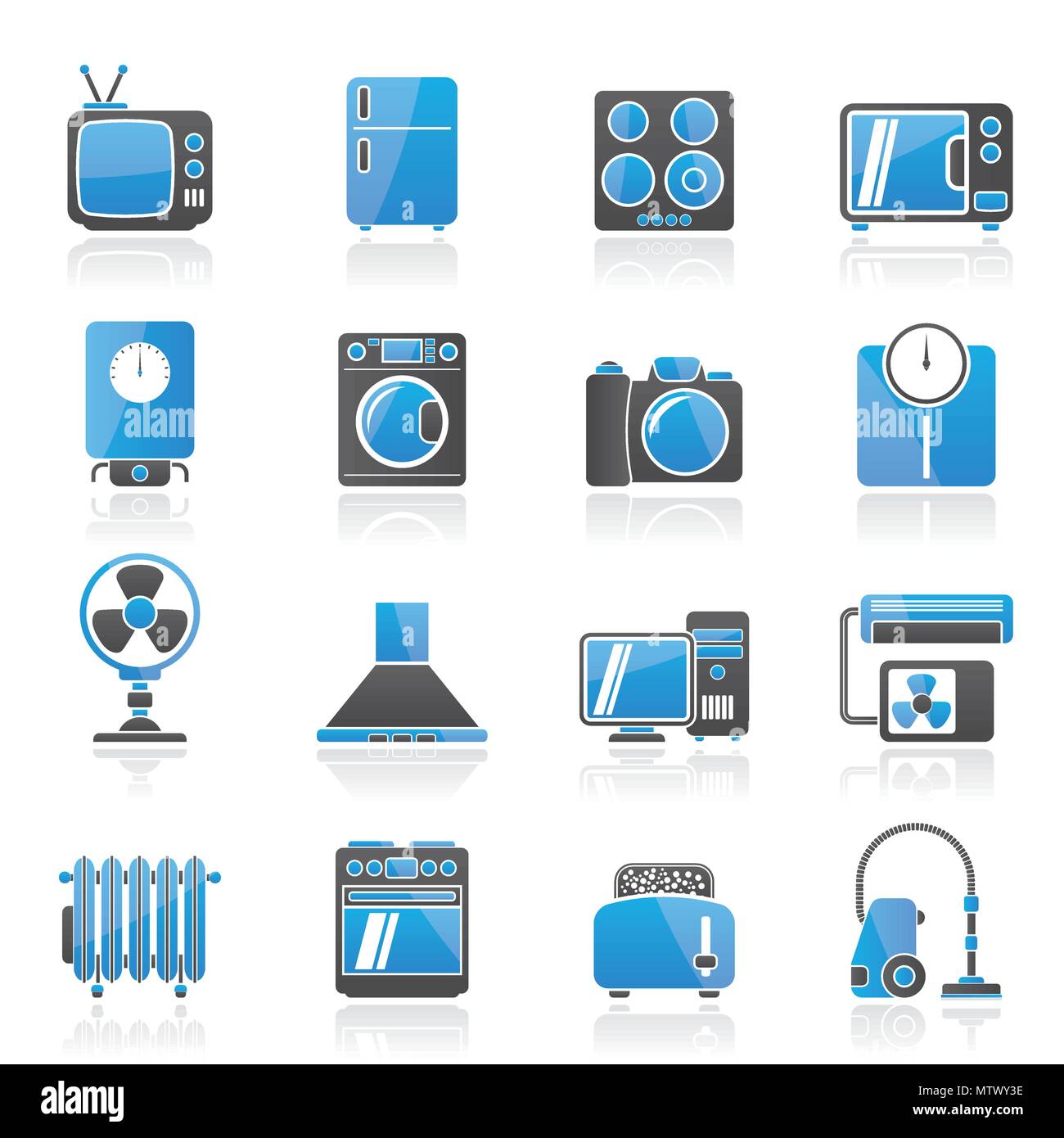 Home appliances and electronics icons - vector icon set Stock Vector Image & Art - Alamy