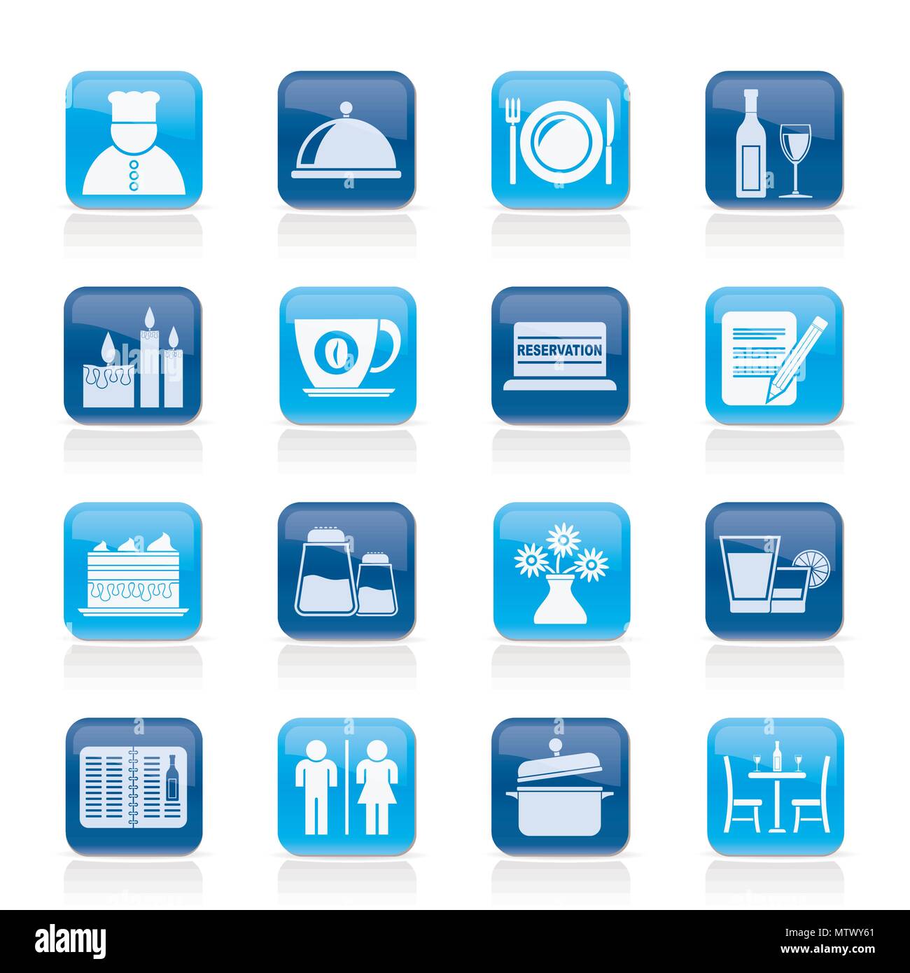 Restaurant, cafe and bar icons- vector icon set Stock Vector Image ...