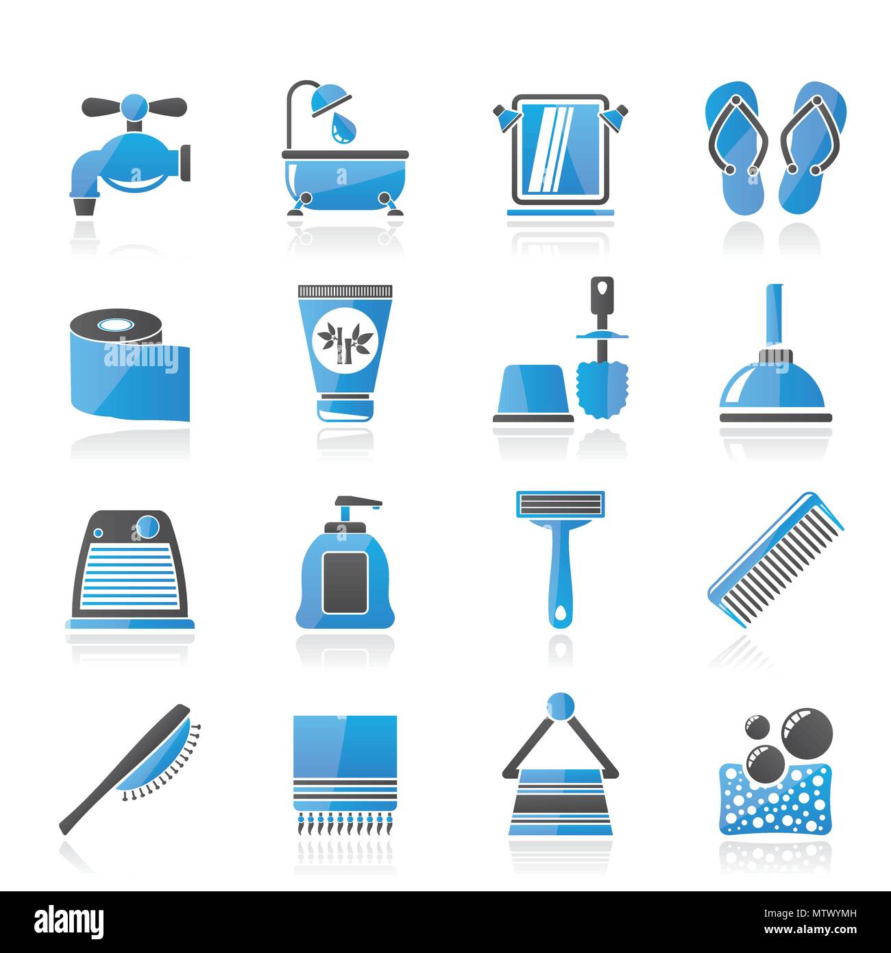 Bathroom and Personal Care icons- vector icon set 1 Stock Vector Image ...