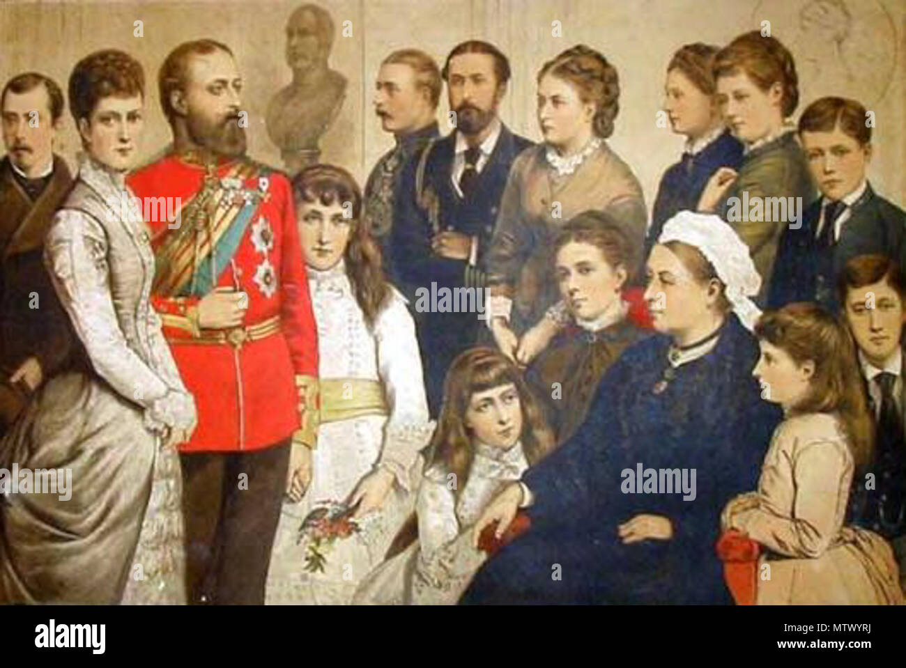 . Print of the British royal family. Based on a painting by J. Archer ...