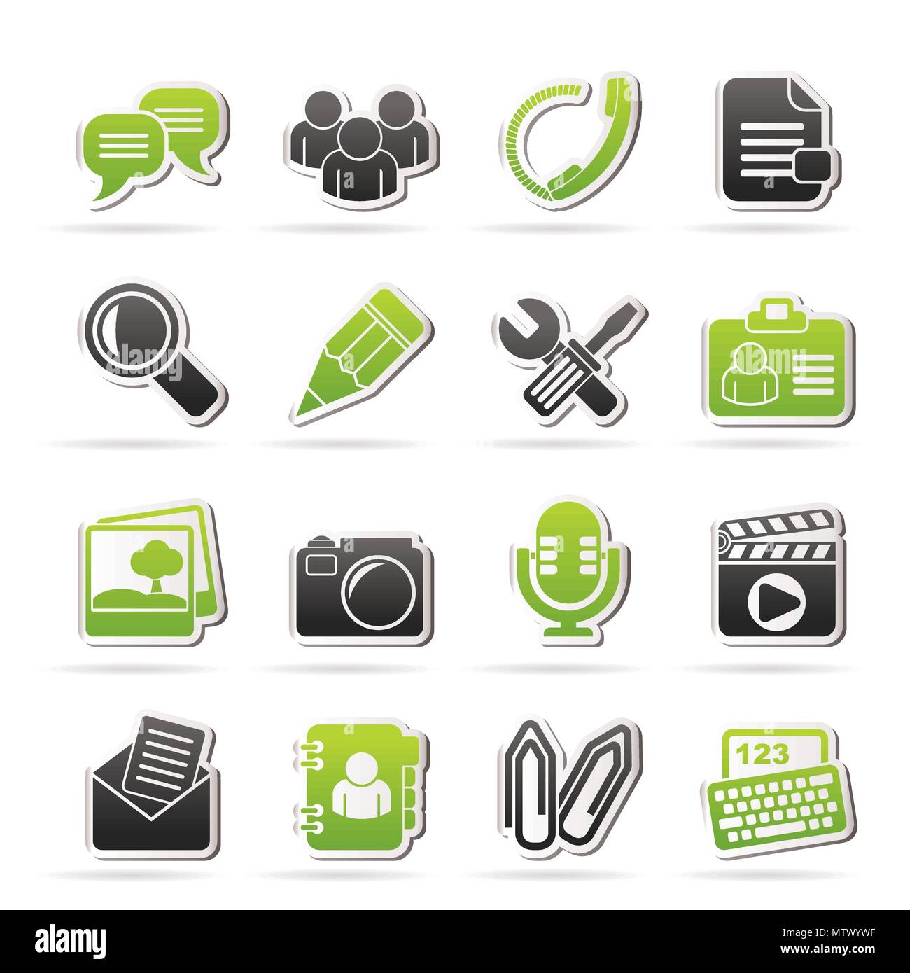 Chat Application and communication Icons - vector icon set Stock Vector ...