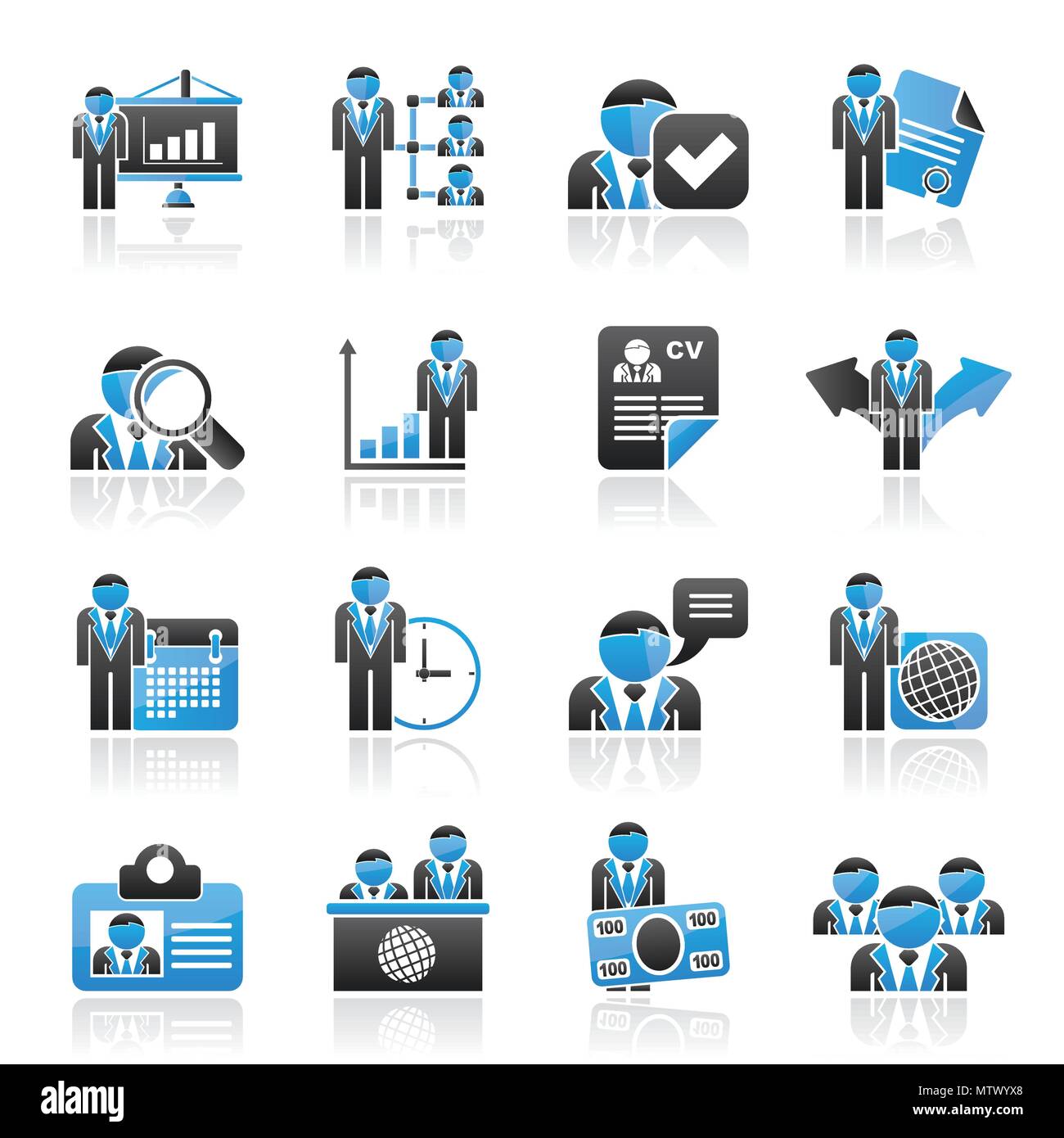 Human resource and employment icons - vector icon set Stock Vector ...