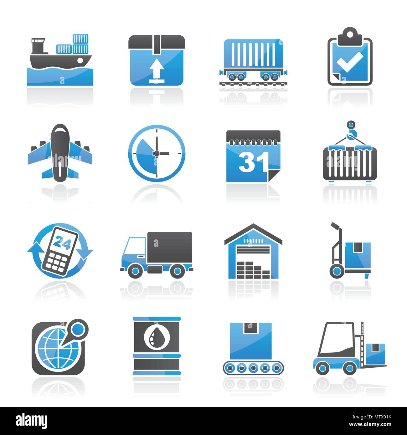 Logistic and Shipping icons - vector icon set Stock Vector Image & Art ...