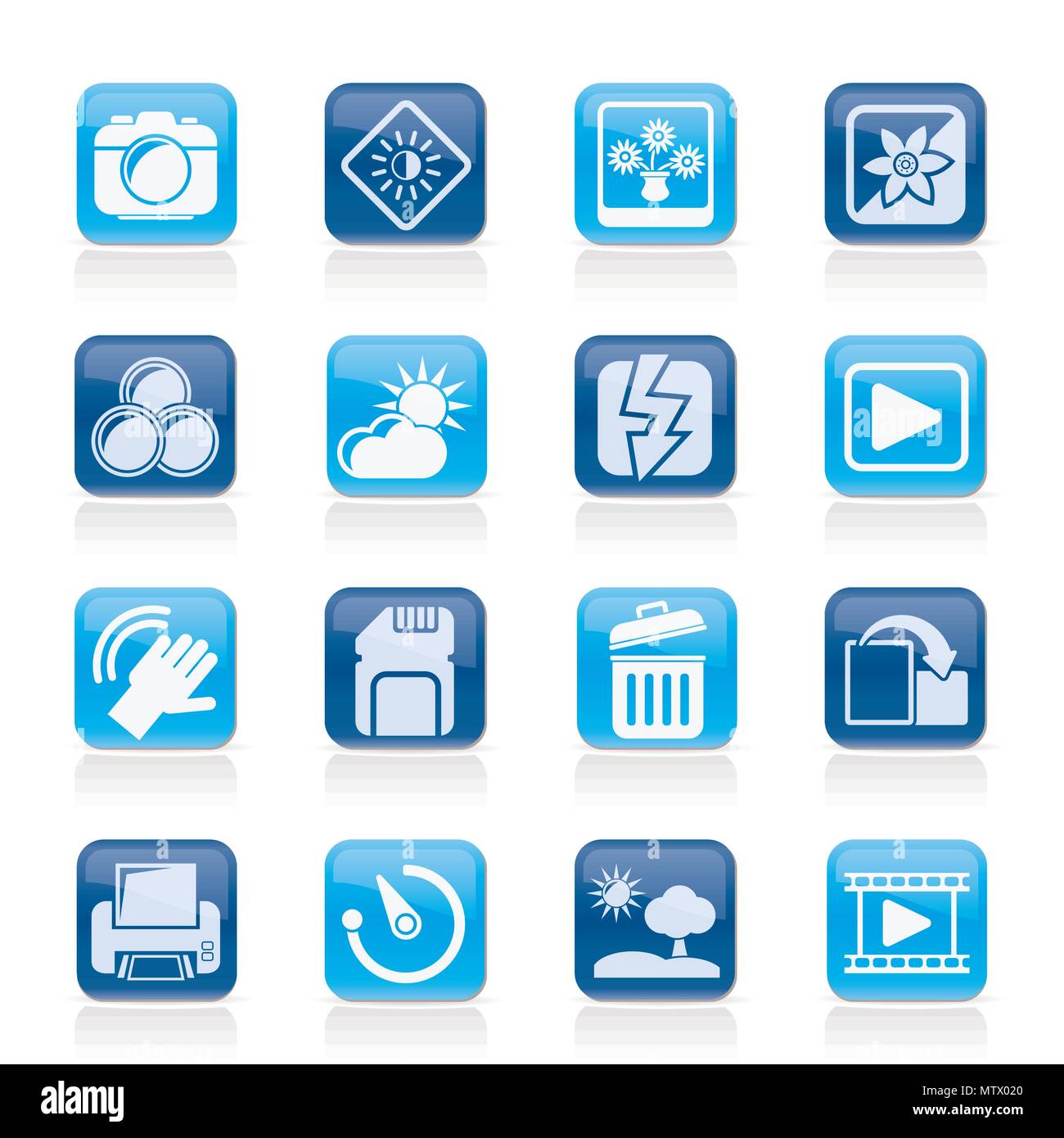 Photography and Camera Function Icons - vector icon set Stock Vector ...