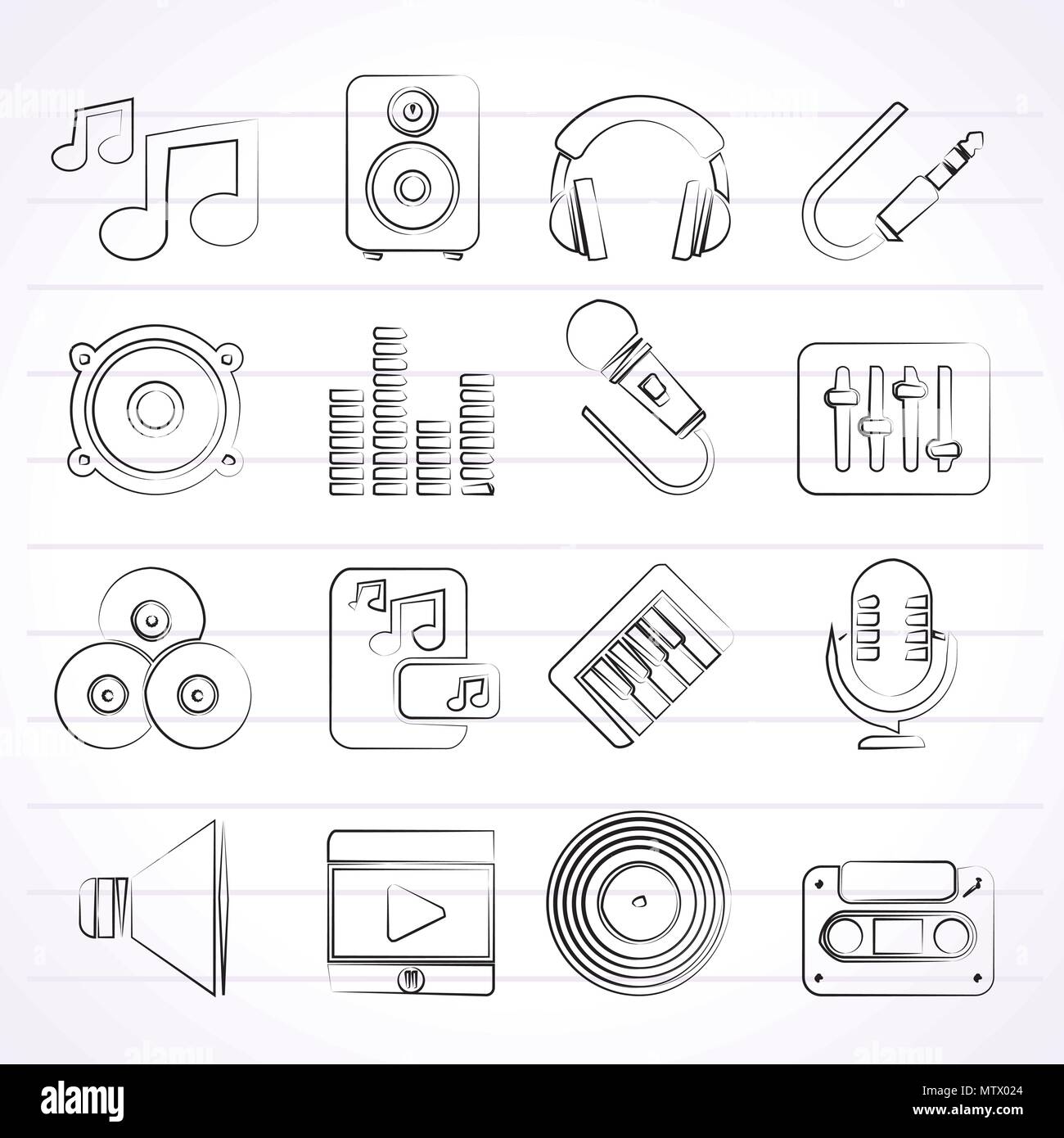 Music, sound and audio icons - vector icon set Stock Vector Image & Art ...