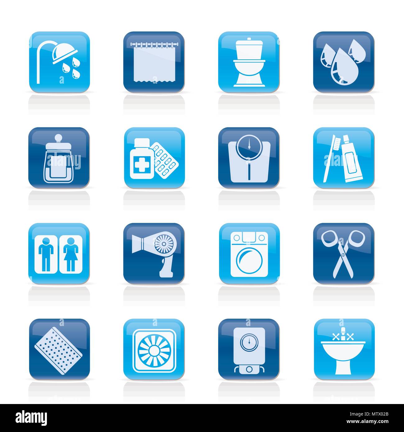 Bathroom and Personal Care icons- vector icon set 2 Stock Vector Image ...