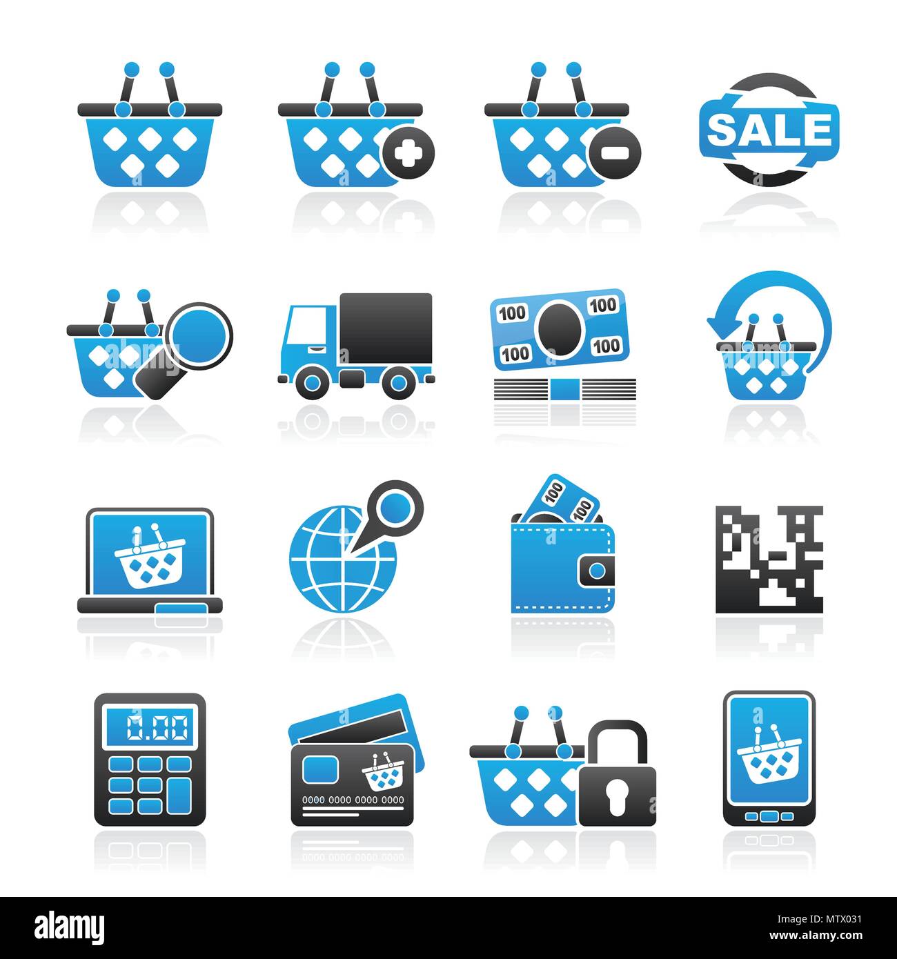 Shopping and retail icons - vector icon set Stock Vector Image & Art ...