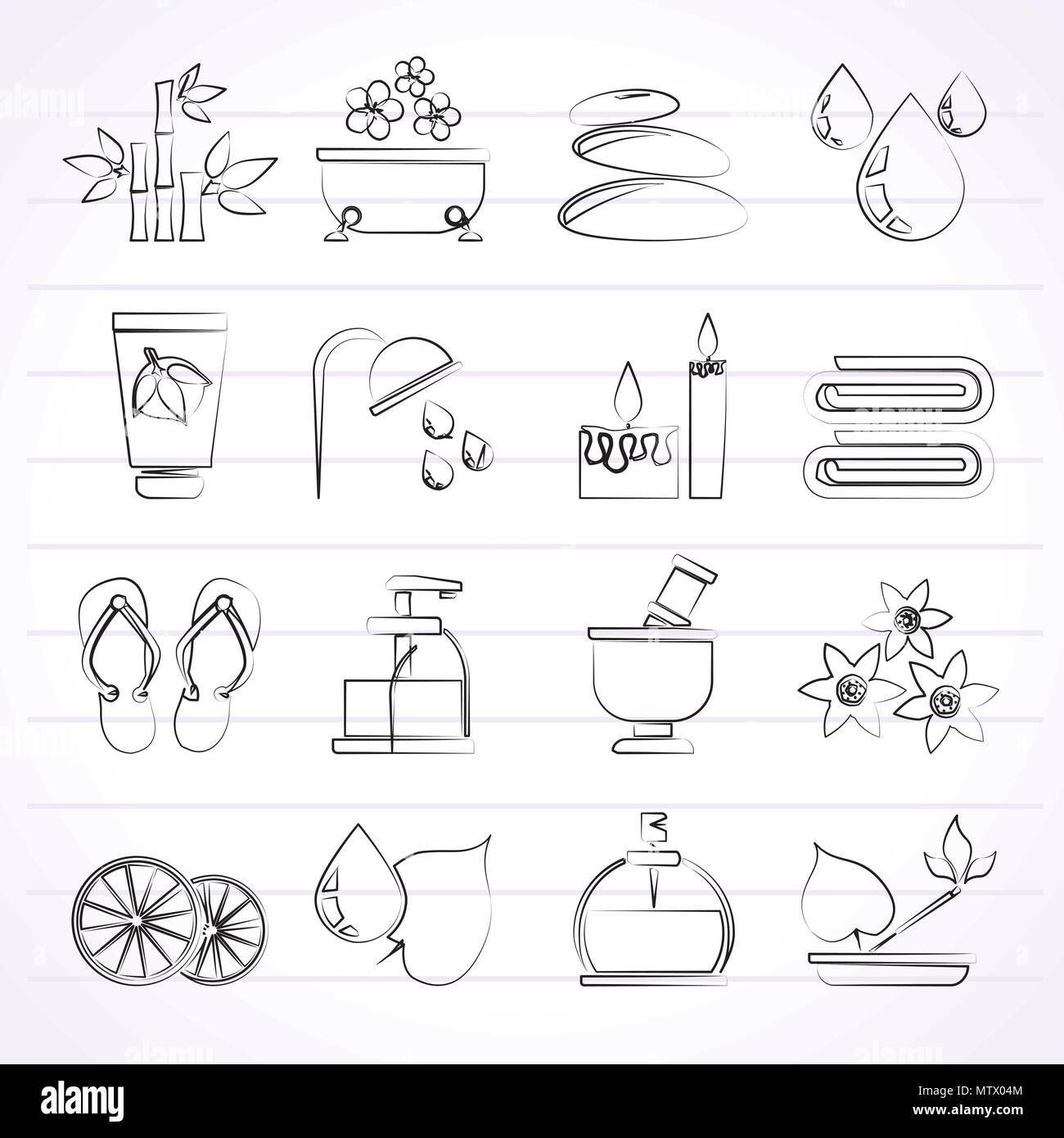 Spa and relax objects icons - vector icon set Stock Vector Image & Art ...