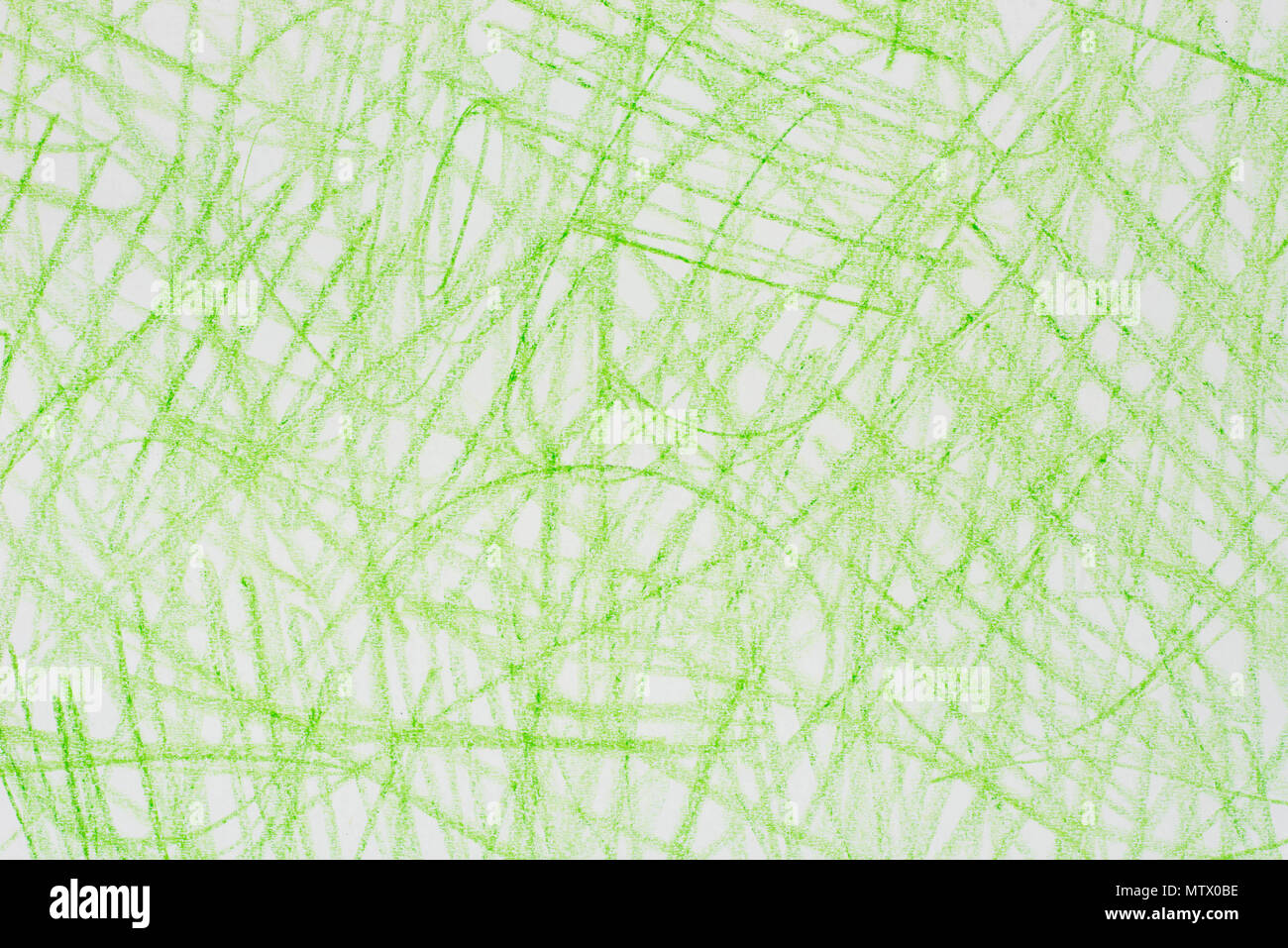 green crayon doodles on white paper background texture Stock Photo - Alamy