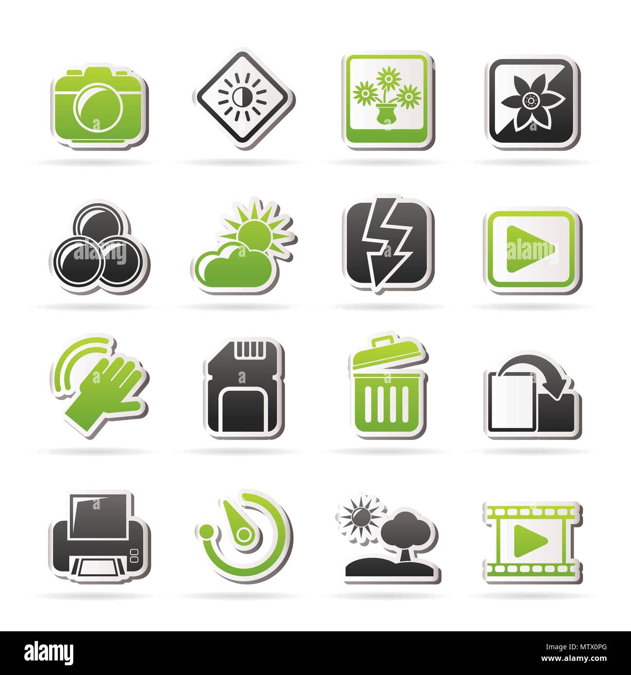 Photography and Camera Function Icons - vector icon set Stock Vector ...