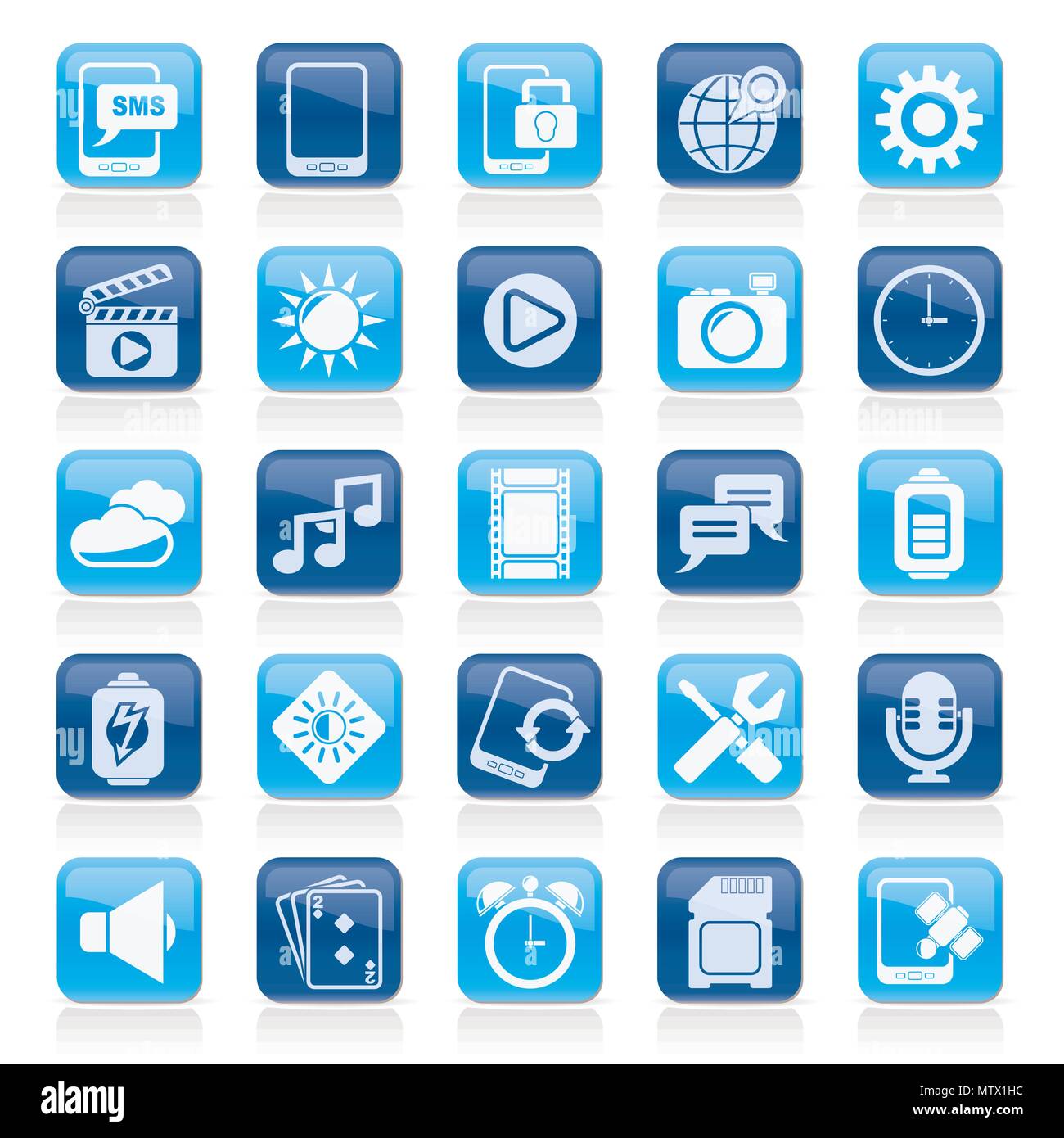 Mobile Phone Interface icons - vector icon set Stock Vector Image & Art ...