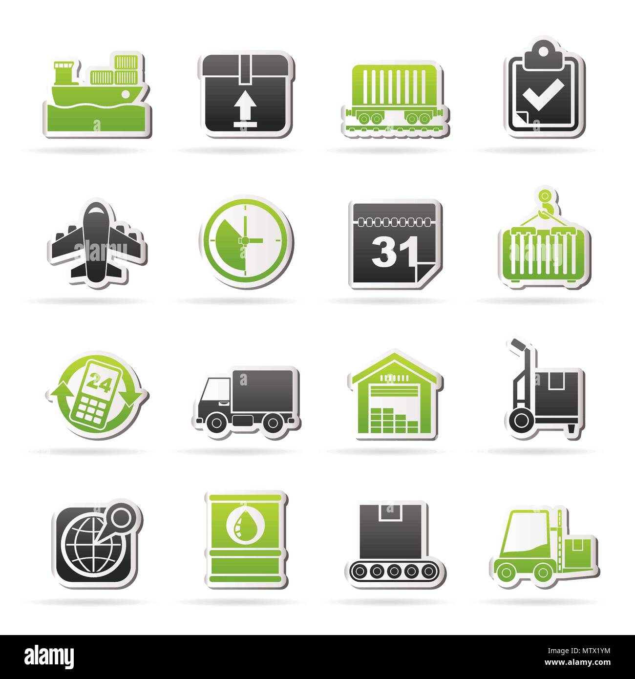 Logistic and Shipping icons - vector icon set Stock Vector Image & Art ...