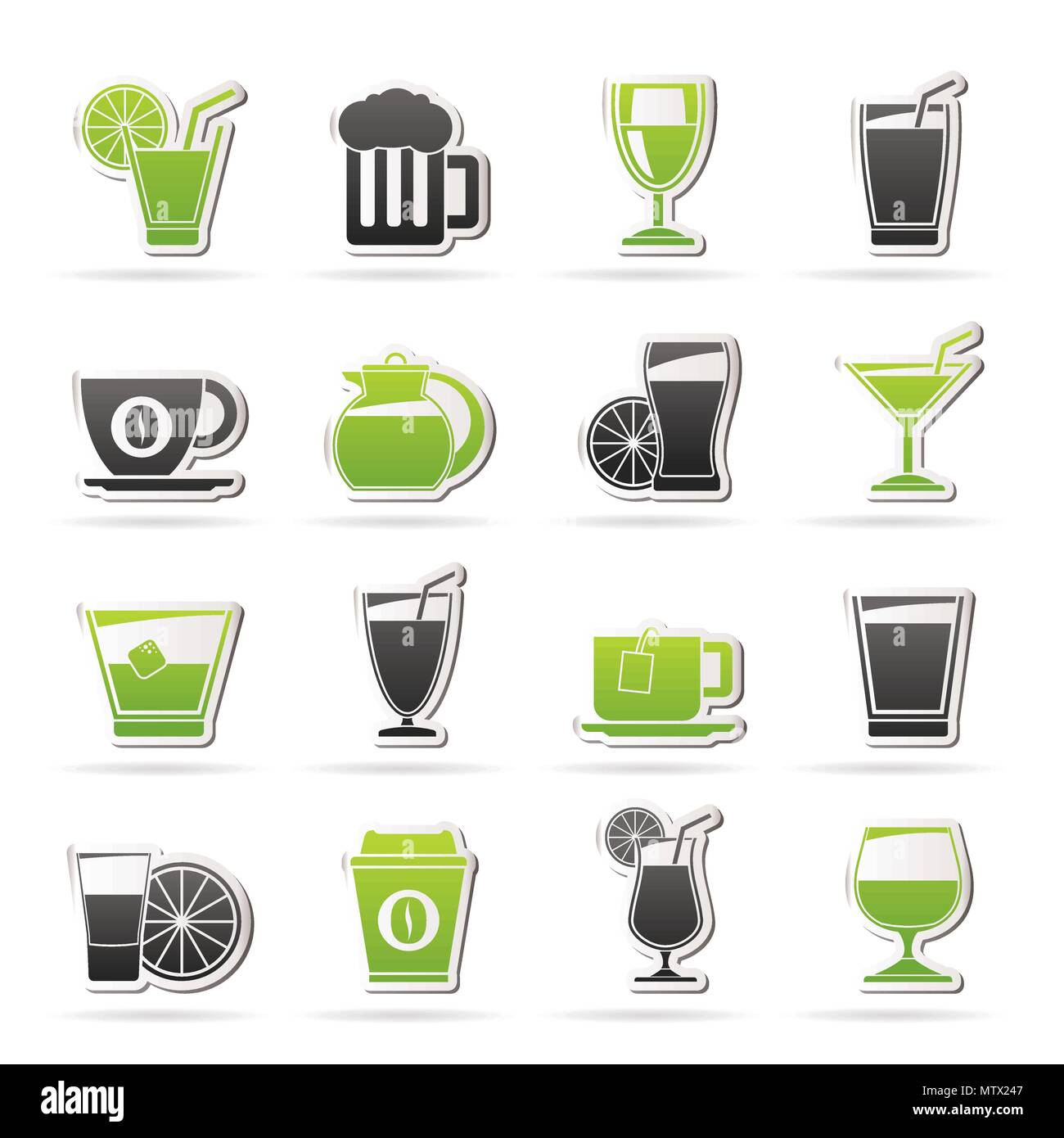 Drinks and beverages icons -vector icon set Stock Vector Image & Art ...