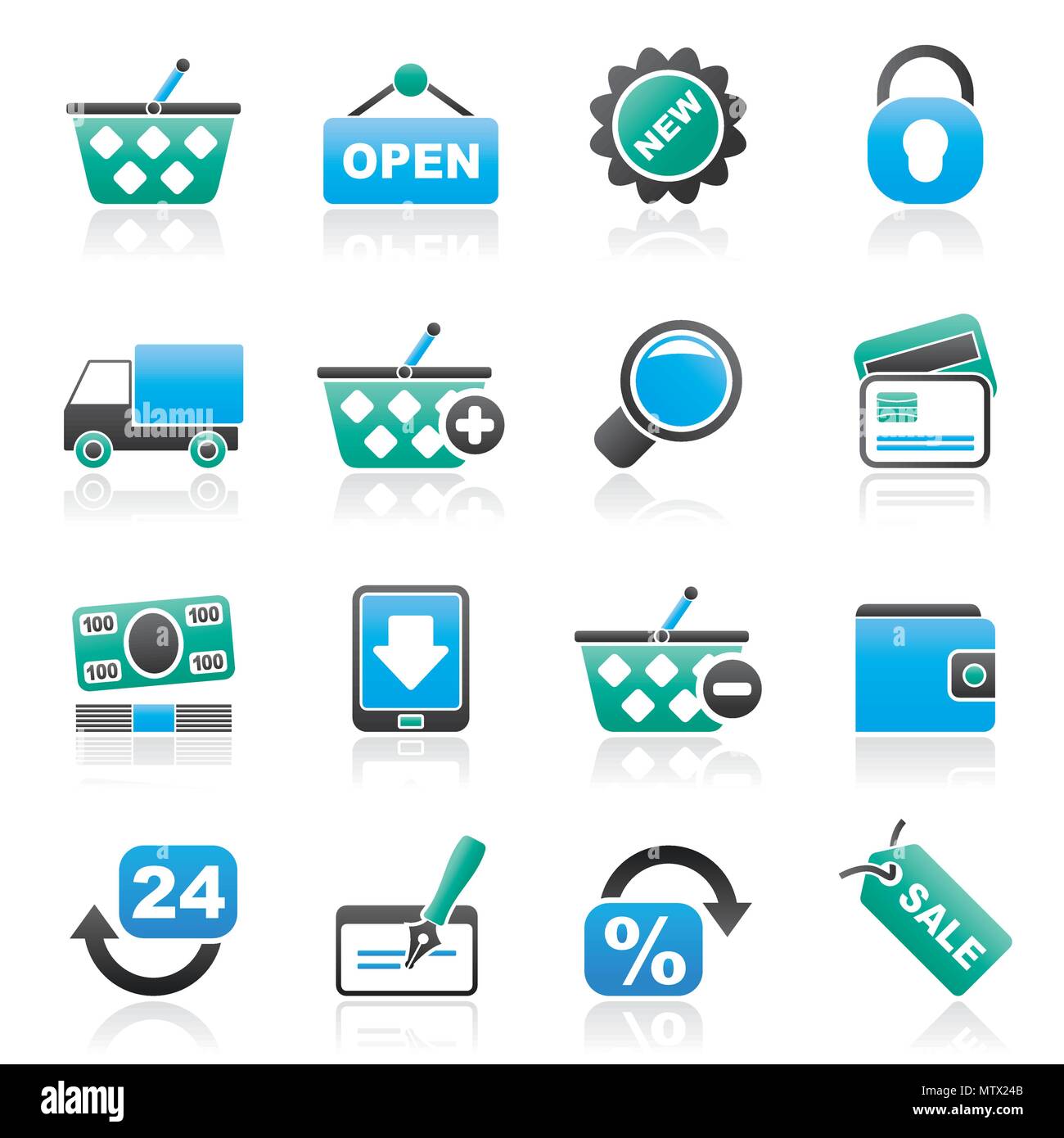 Shopping and retail icons - vector icon set Stock Vector Image & Art ...