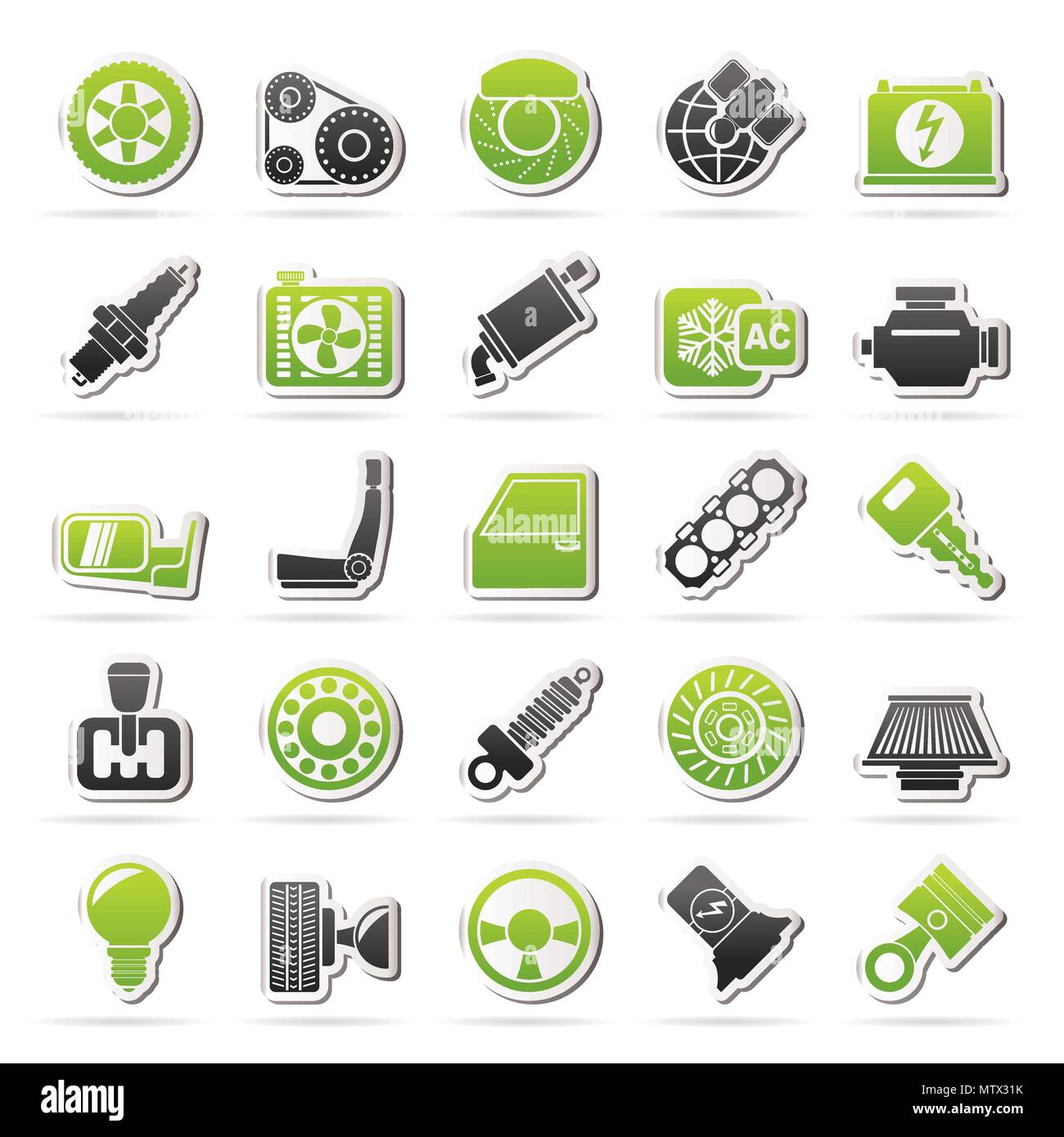 Car parts and services icons - vector icon set Stock Vector Image & Art ...