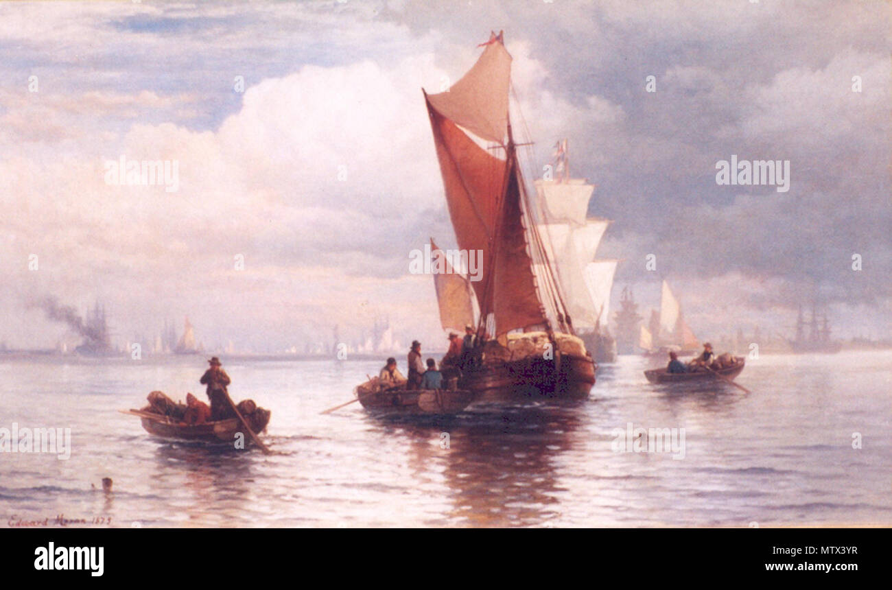 . Active Morning on New York Harbour. 1879. Edward Moran (1829–1901 ...