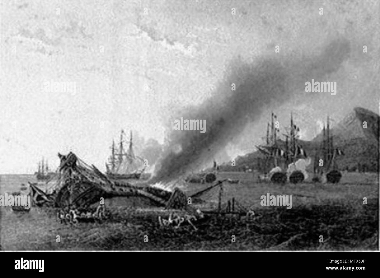 . The 1810 Naval Battle of Grand Port 439 NavalBattleOfGrandPort Stock ...