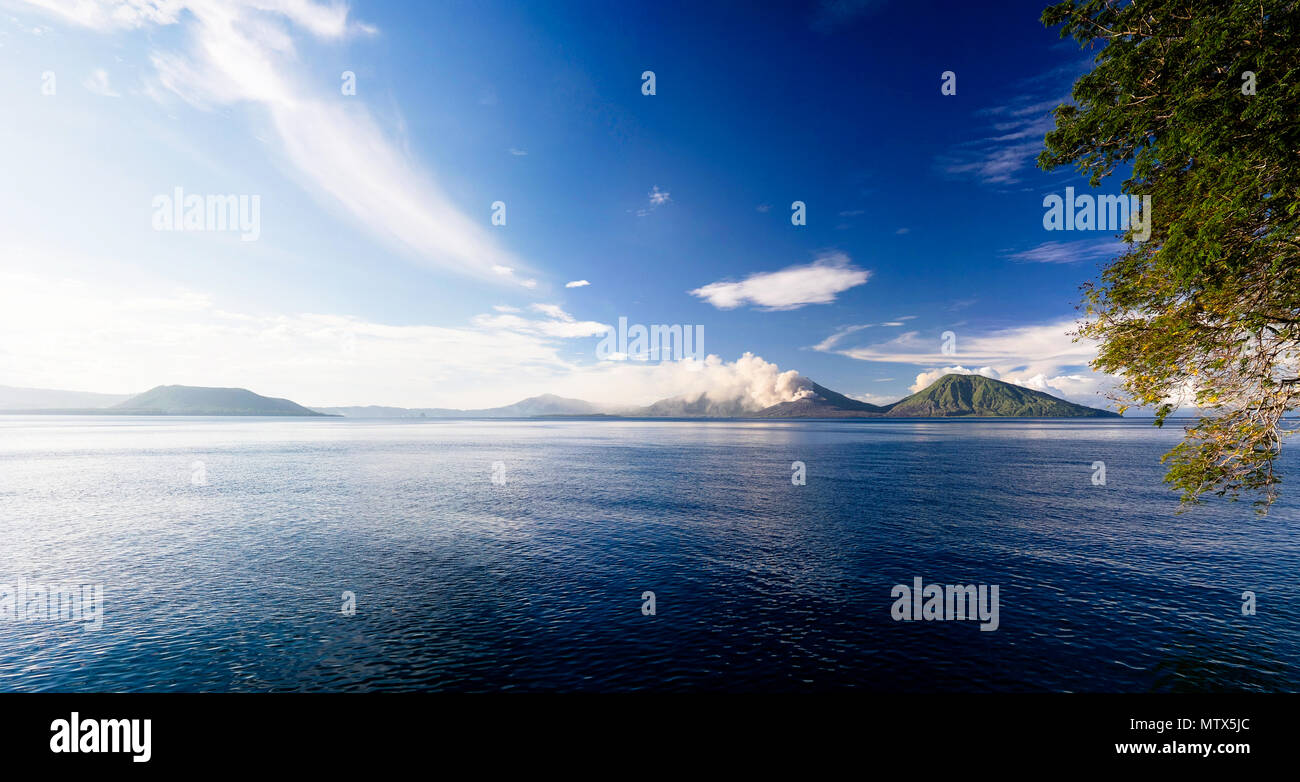 Eruption of Tavurvur volcano at Rabaul, New Britain island, Papua New ...