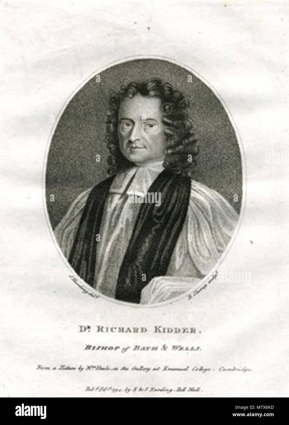. English: Dr. Richard Kidder, Bishop of Bath and Wells, contemporary ...