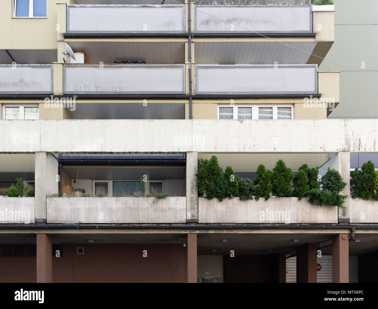 Typical apartment buildings with terrace in Vienna Stock Photo - Alamy