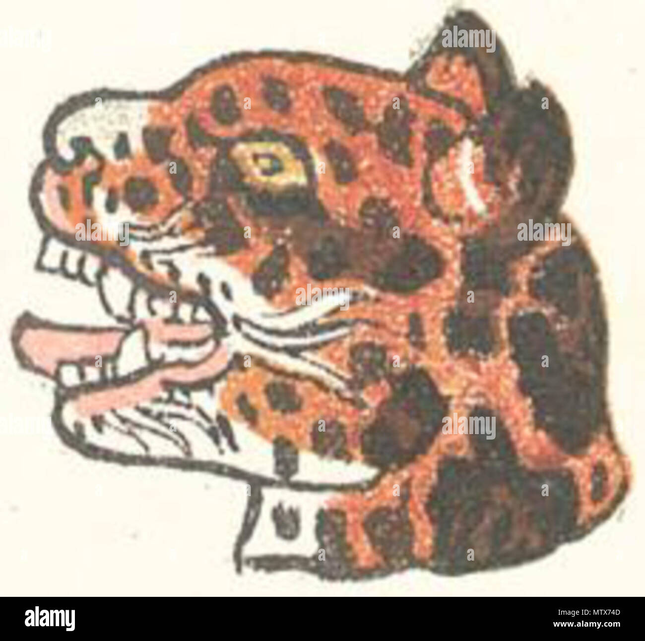 . The Aztec day sign ocelotl (jaguar). 16th century. Unknown 452 ...