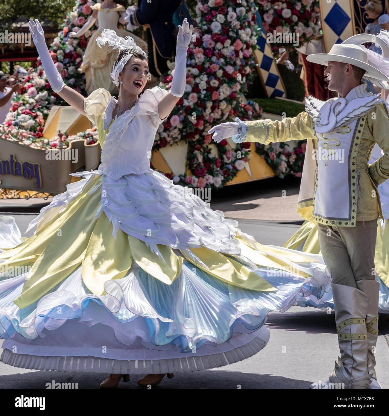 The Swan Court Leading a Parade through the Streets Stock Photo - Alamy