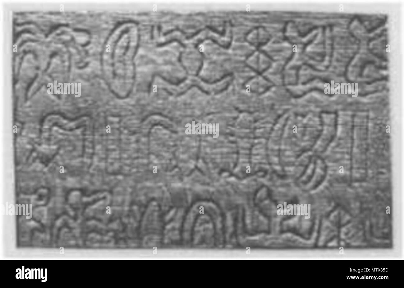 . One of 26 rongorongo tablets that may be authentic. prehistoric ...
