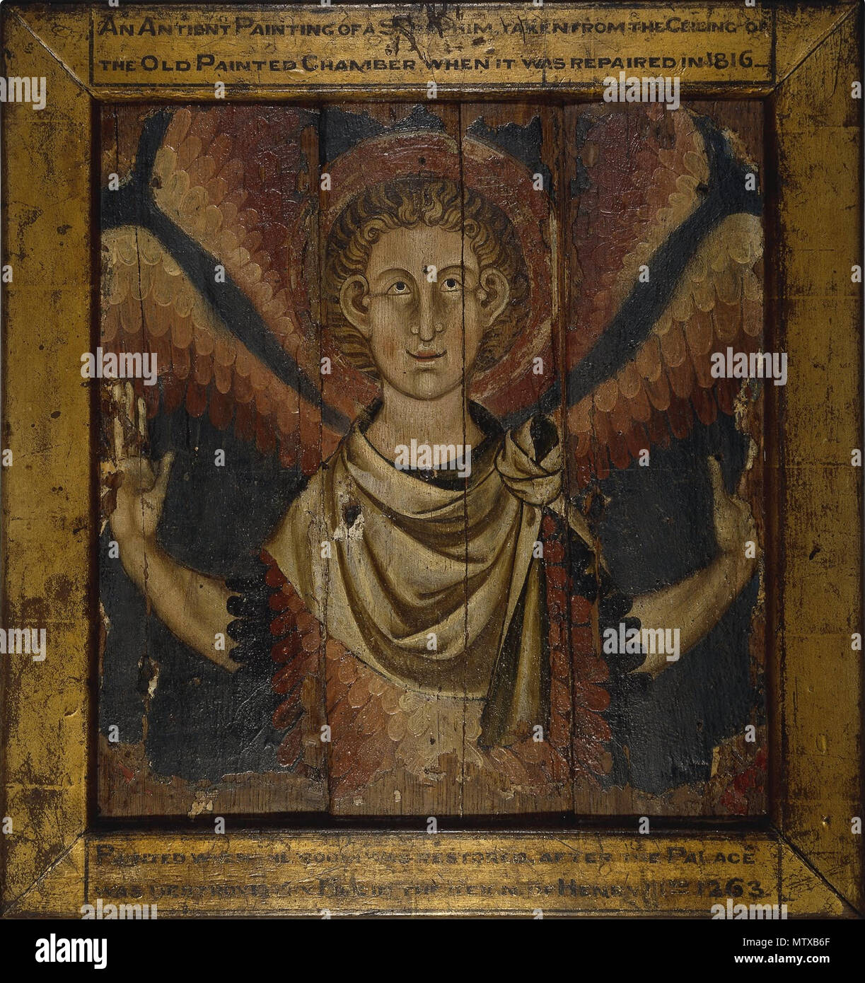 . Wooden panel from Painted Chamber in Westminster Palace, removed in ...