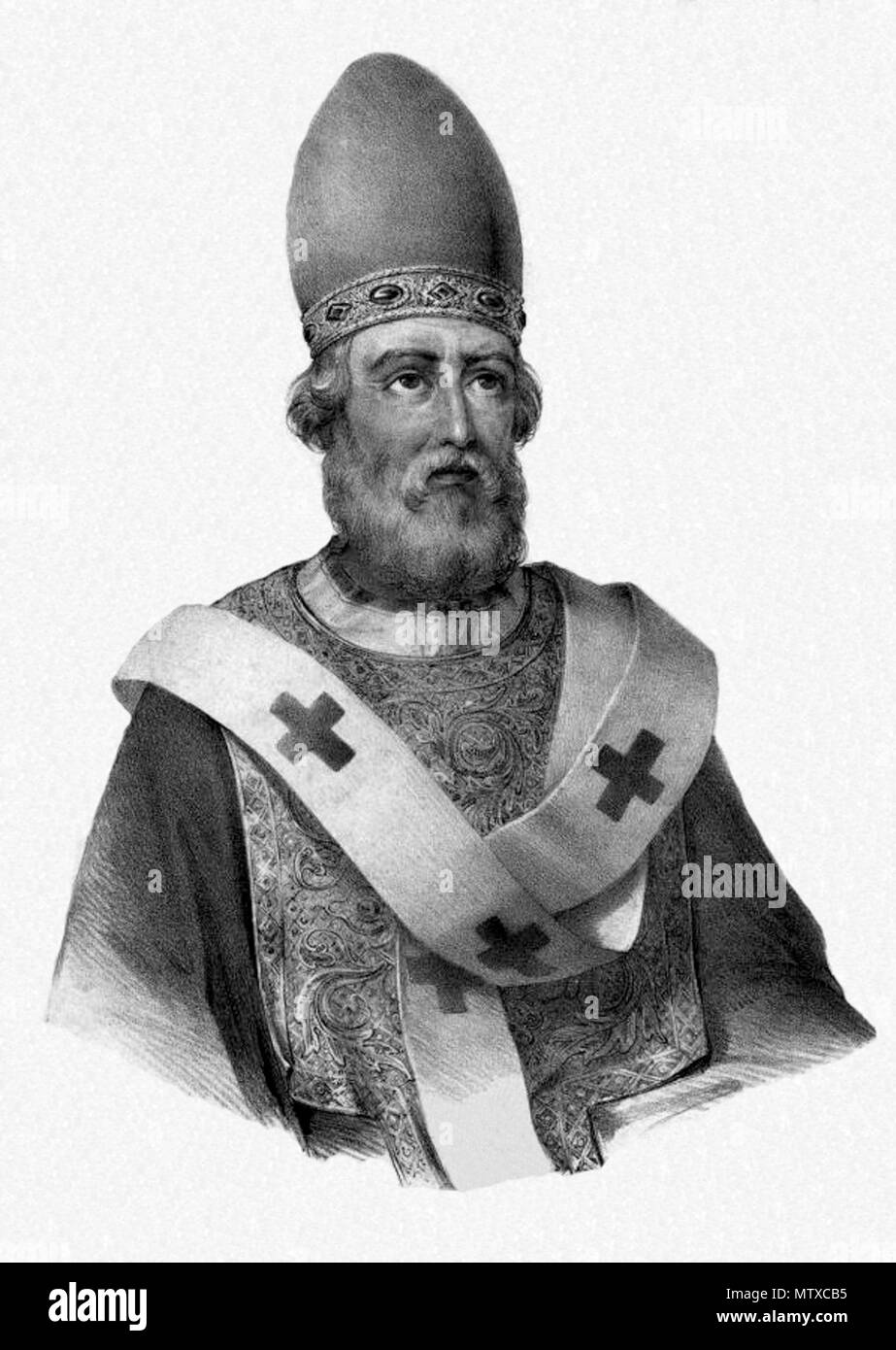 . Português: Lithography of Pope Saint Damasus I (Lisboa, 1840). 1840 ...
