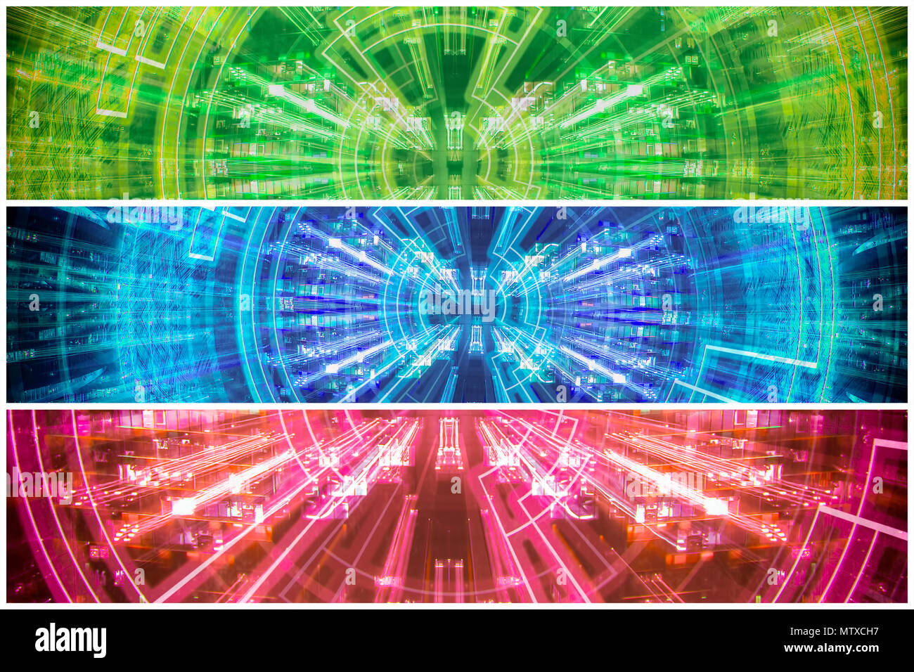 Colorful set of blue technical backgrounds or banners Stock Photo - Alamy