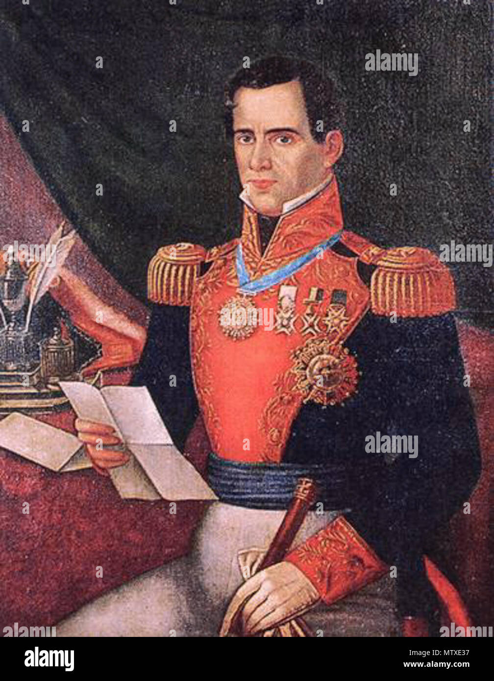 . English: Antonio López de Santa Anna . Mid 19th century. This file is ...