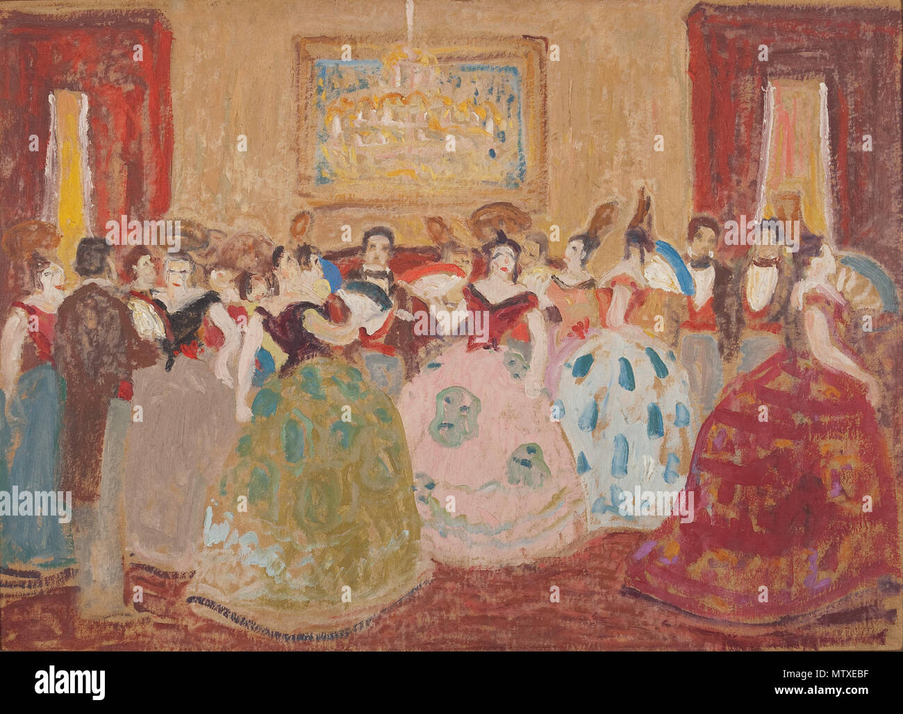 . Español: Obra “En sociedad” del pintor uruguayo Pedro Figari. Óleo ...