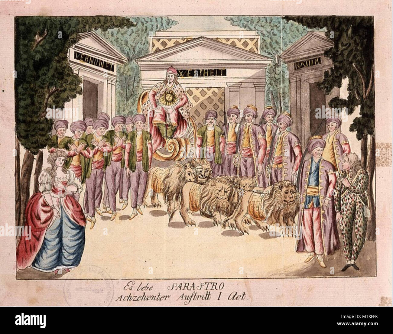 . English: Stage design for a production of Mozart's opera The Magic ...