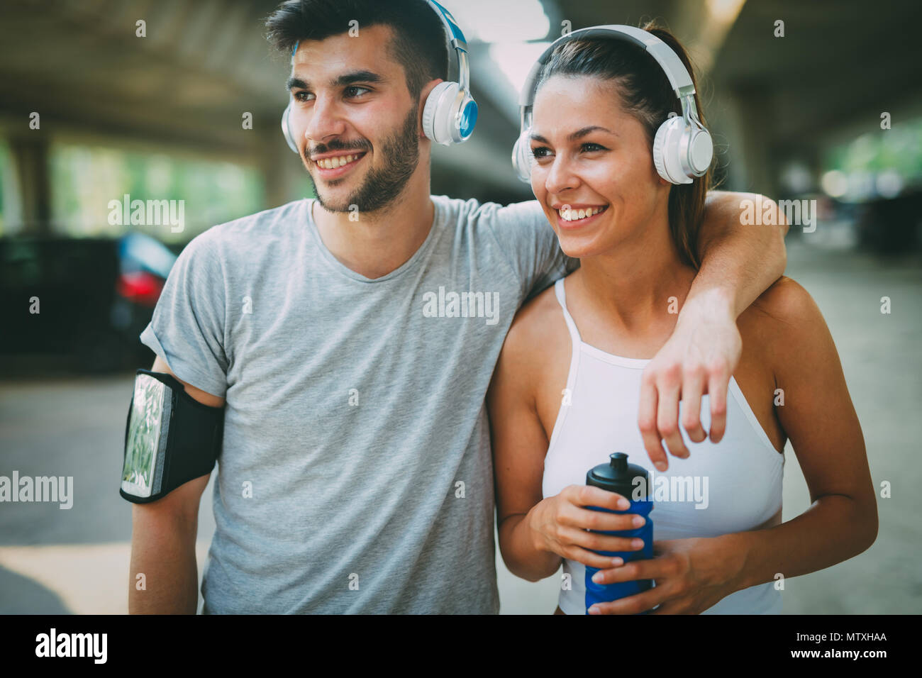 Team smiling together hi-res stock photography and images - Alamy